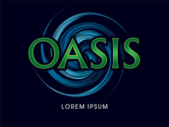 Oasis font typography Royalty Free Vector Image