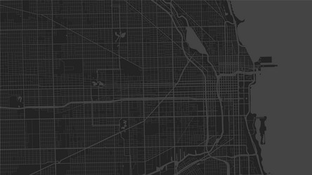 Urban city map of chicago poster black grayscale Vector Image