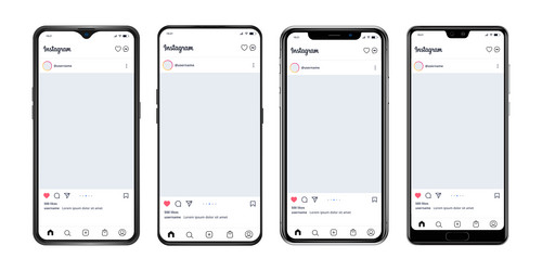 Instagram post template on smartphone Royalty Free Vector