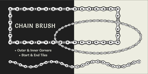 Bike chain pattern brush Royalty Free Vector Image