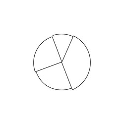 Pie chart thin line icon diagram chart hand Vector Image