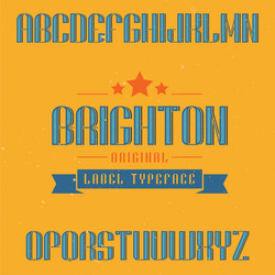 Vintage label font named brighton Royalty Free Vector Image