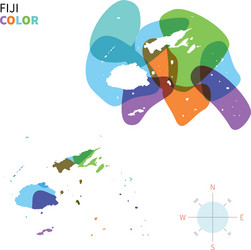 Journey to fiji with a map of fiji background Vector Image
