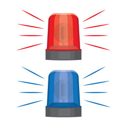 Blue and red flashing warning lights sirens Vector Image