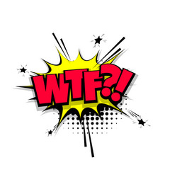 Wtf comic text bubble isolated color icon Vector Image