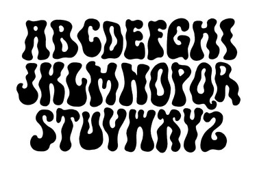 Hippie bohemian groovy postmodern funky font Vector Image