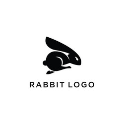 Rabbit silhouette logo icon Royalty Free Vector Image