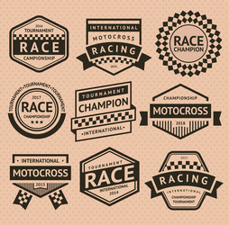 Racing badges set - vintage style Royalty Free Vector Image