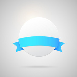 Paper badge with yellow silk ribbon Royalty Free Vector