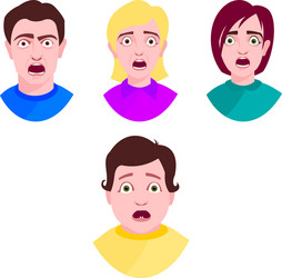 Extremely surprised young people shock portrait Vector Image