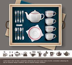 Tea party set Royalty Free Vector Image - VectorStock