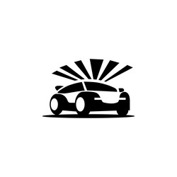 Solar power car logo design abstract Royalty Free Vector