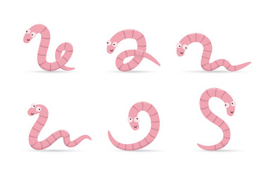 Cute funny smiling worm with teeth Royalty Free Vector Image