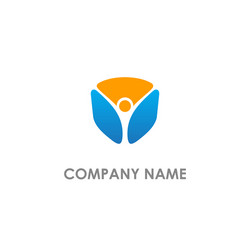 Happy man triangle logo Royalty Free Vector Image