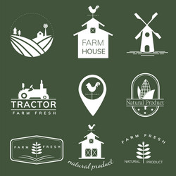 Green field farm icon design template Royalty Free Vector