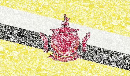 Flag of brunei with old texture Royalty Free Vector Image