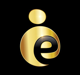 Golden simple people logo icon Royalty Free Vector Image