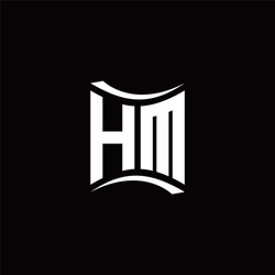 Hm initial letter logo design modern template Vector Image