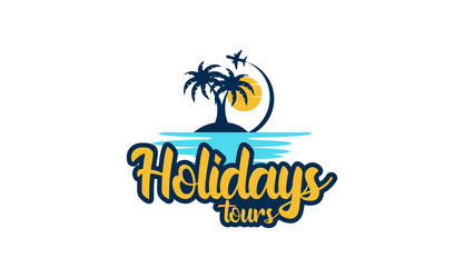 Holiday tour logo design best logo Royalty Free Vector Image