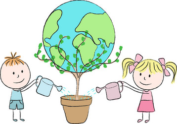 Kids Growing Plants Vector Images (over 1,800)