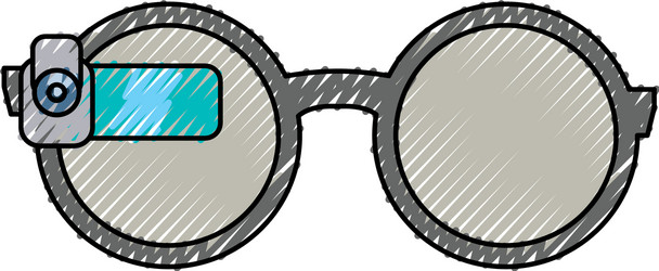 Smart glasses technology draw Royalty Free Vector Image