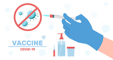 Time to covid vaccination poster template Vector Image