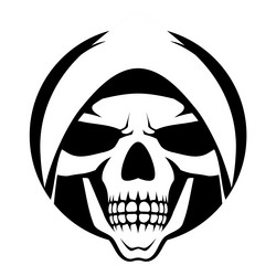 Scary human skull with triangle Royalty Free Vector Image