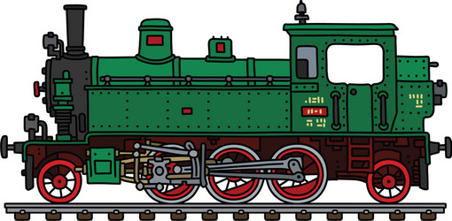 Old green tank engine locomotive Royalty Free Vector Image
