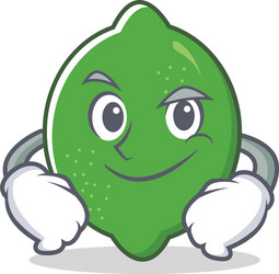 Waving lime character cartoon style Royalty Free Vector