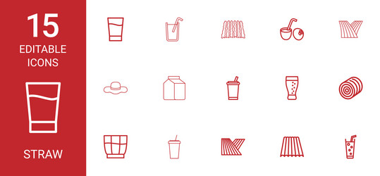 Straw icons Royalty Free Vector Image - VectorStock