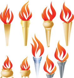 Torch symbol set Royalty Free Vector Image - VectorStock