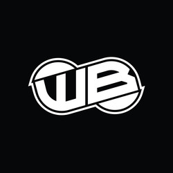 Wb logo monogram letter with shield shape design Vector Image