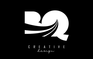 Creative black letters bq b q logo with leading Vector Image