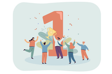 People stand on first second and third place Vector Image