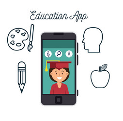 Education app design Royalty Free Vector Image