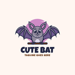Logo beat bat mascot cartoon style Royalty Free Vector Image