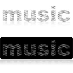 Word music with music notes in background Vector Image