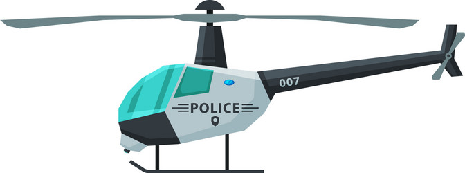 Police helicopter emergency air transport side Vector Image