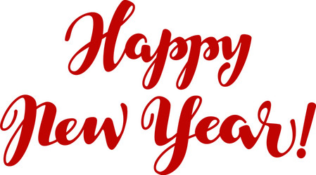 Happy new year lettering calligraphy text Vector Image