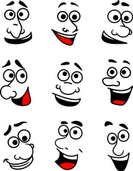 People faces isolated on white men and women Vector Image