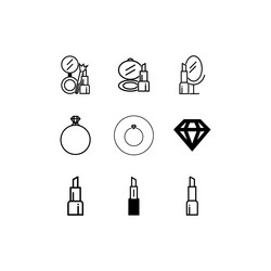 Makeup icon set design Royalty Free Vector Image