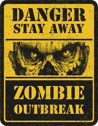 Zombie warning sign hand drawn eps8 Royalty Free Vector