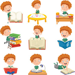 Frame design with board and students in classroom Vector Image