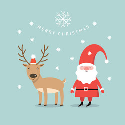 Santa claus and rudolph deer Royalty Free Vector Image
