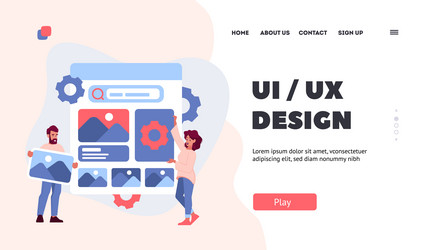 Ux design specialization landing page template ui Vector Image