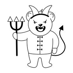 Devil bear Royalty Free Vector Image - VectorStock