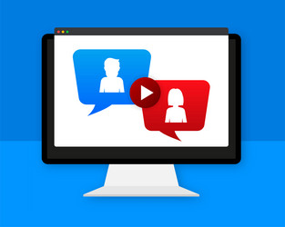 Icon with live chat video call isometric Vector Image