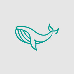 Minimal whale logo design whale template Vector Image