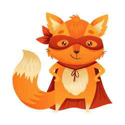 Fox animal superhero character dressed in mask Vector Image