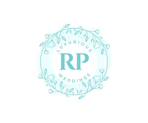 Rp initials letter wedding monogram logos Vector Image